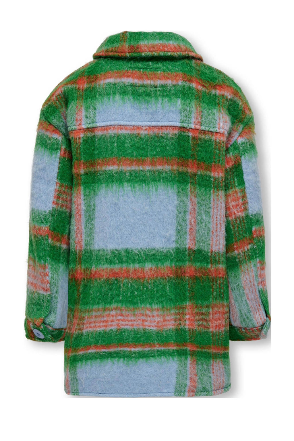 KIDS ONLY GIRL geruite shacket tussenjas KOGEPIC lichtblauw/groen ...