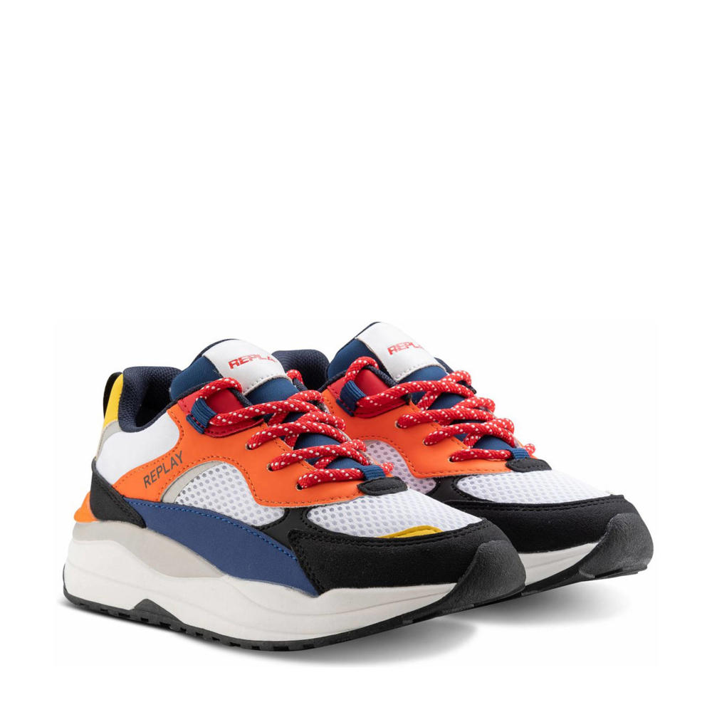 REPLAY chunky sneakers oranje multi | kleertjes.com