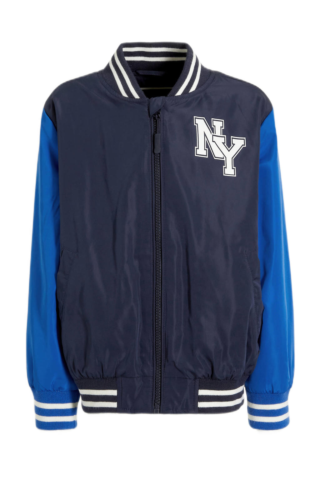 Orange Stars baseball jacket Marten donkerblauw/blauw | kleertjes.com