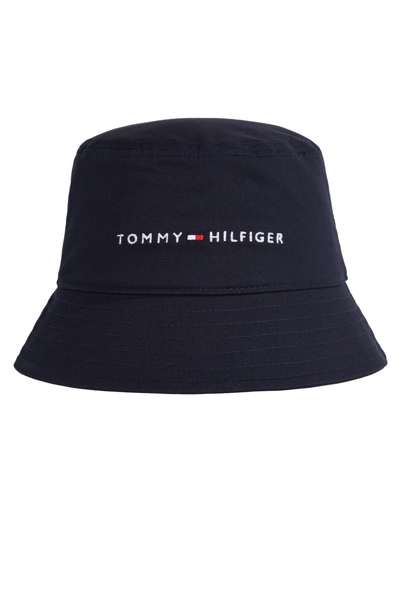 Tommy Hilfiger bucket hat met logo donkerblauw | kleertjes.com