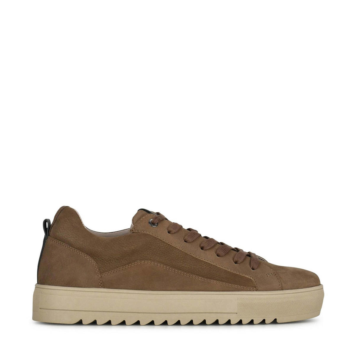 PS Poelman MIKE suede sneakers taupe | kleertjes.com