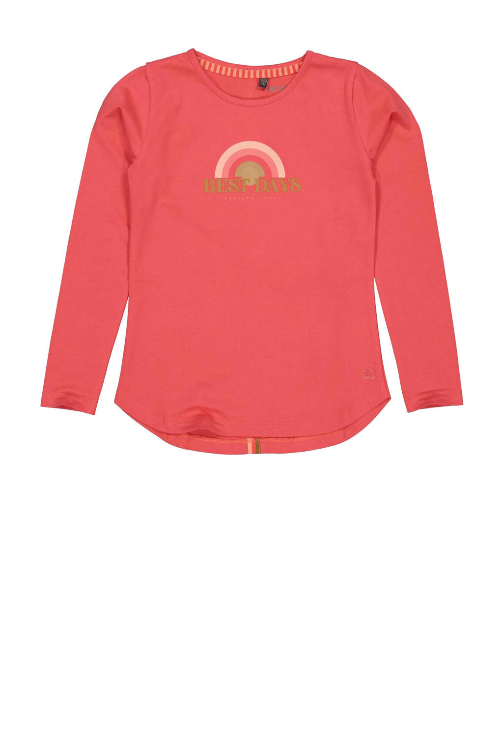 Quapi longsleeve met printopdruk donkerroze | kleertjes.com