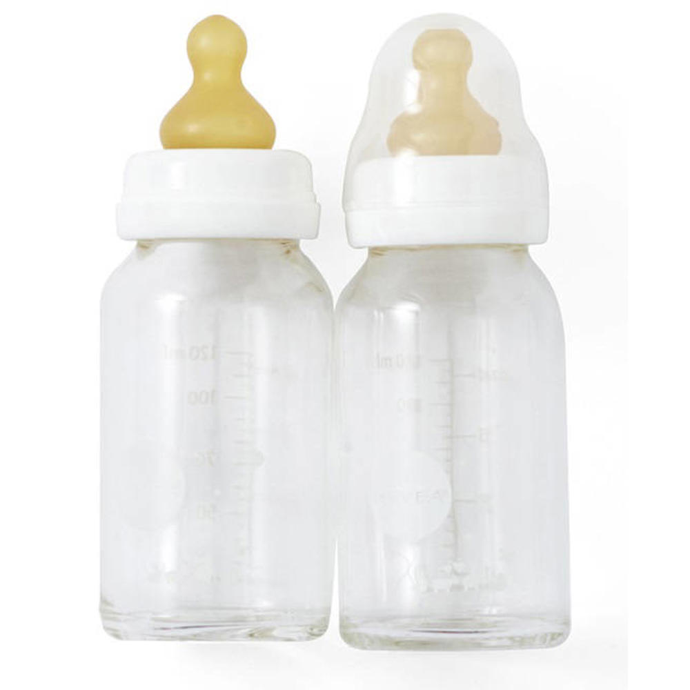 Hevea Baby glass bottle 120ml - 2 pack | kleertjes.com