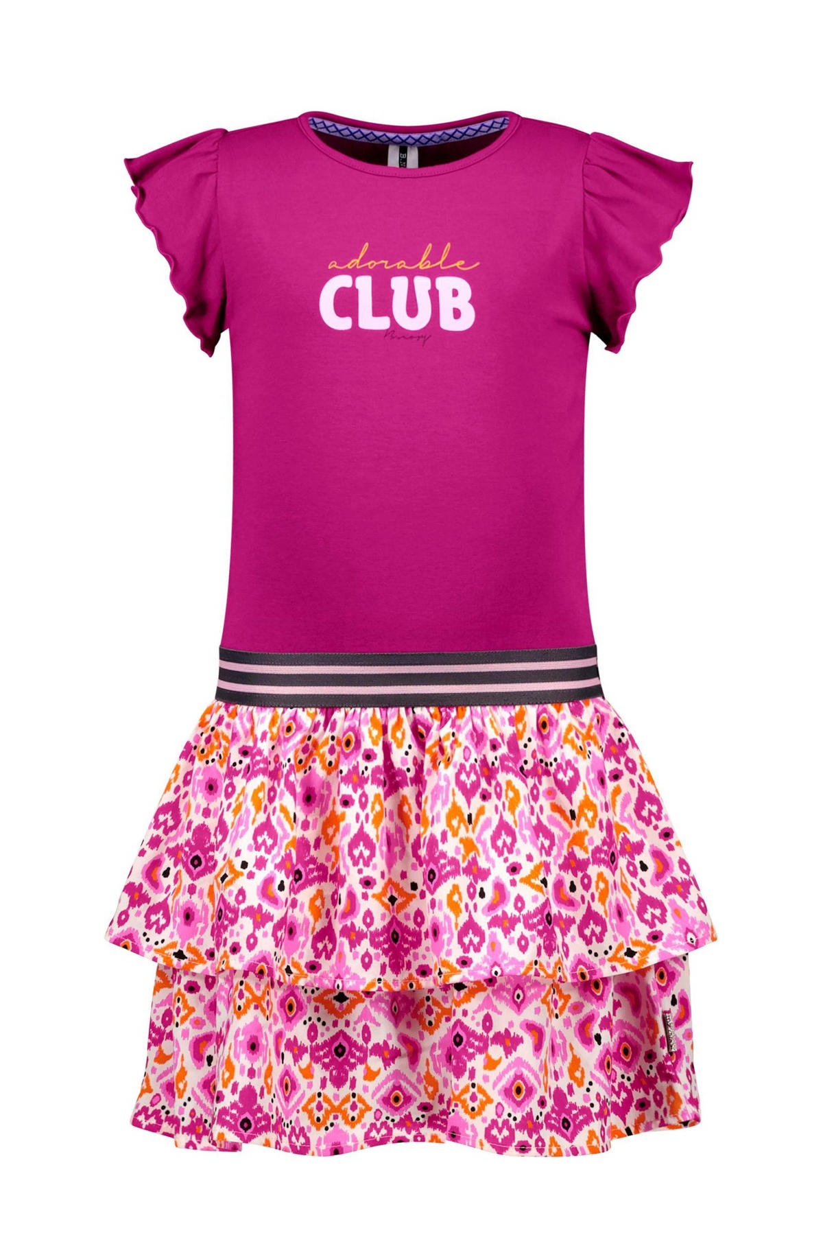 B.Nosy jurk B.Adorable met all over print fuchsia/multicolor | kleertjes.com