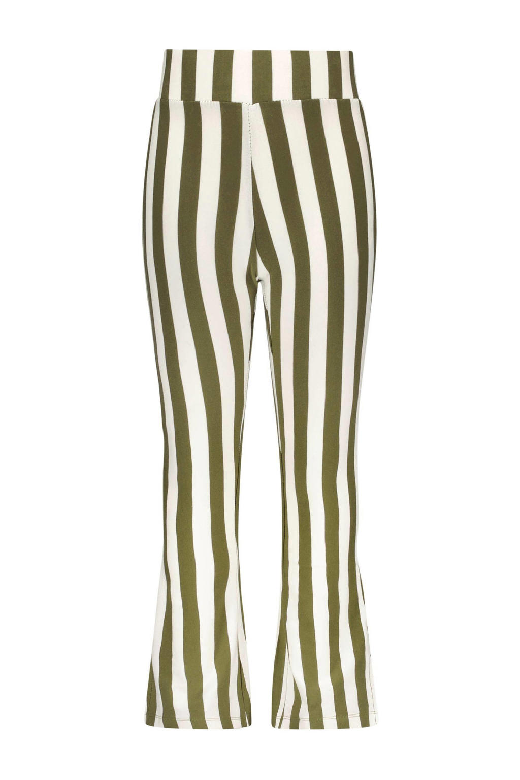 B.Nosy gestreepte flared broek B.Dazzeling groen/wit | kleertjes.com