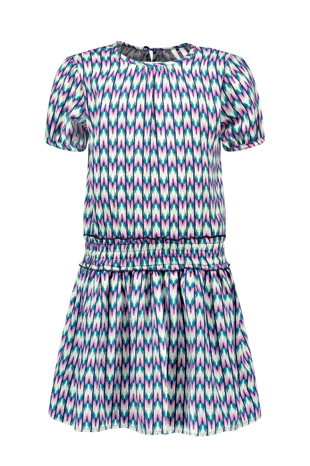 B.Nosy jurk B.Inspiring met all over print blauw/multicolor | kleertjes.com