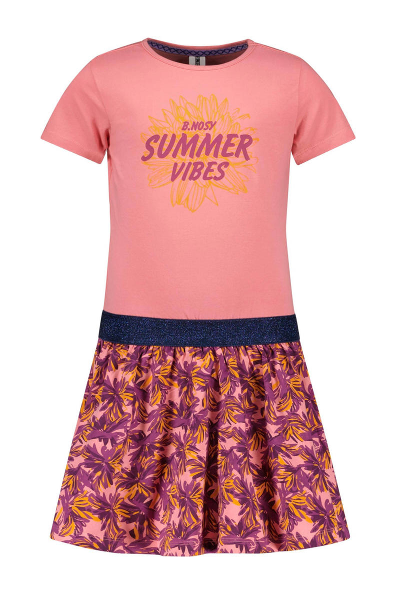 B.Nosy jurk met all over print lichtroze/paars | kleertjes.com