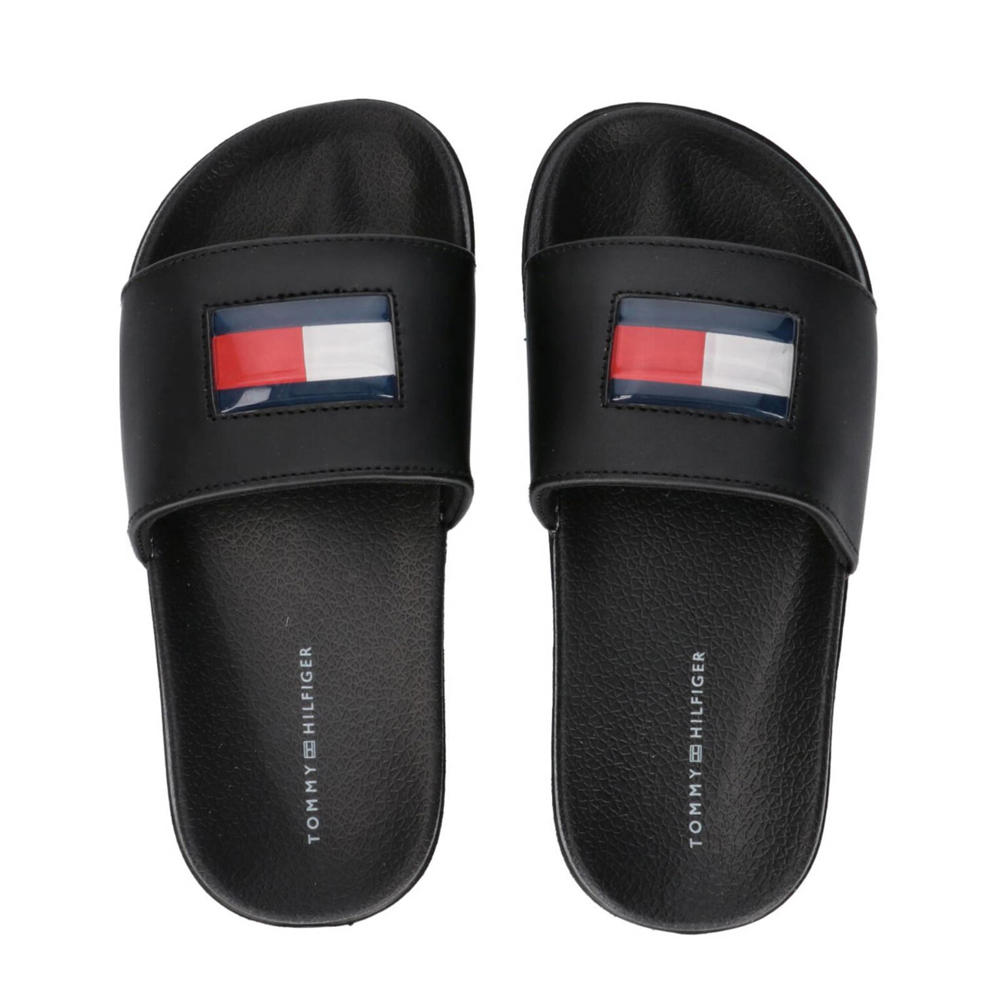 Tommy Hilfiger badslippers zwart | kleertjes.com