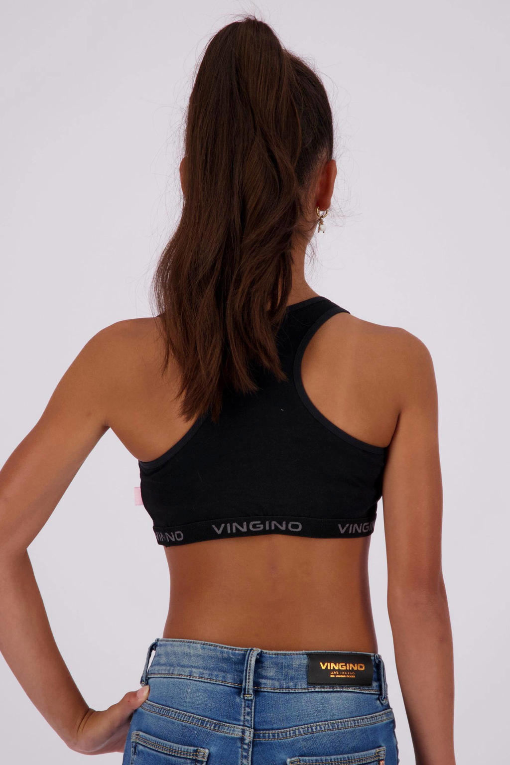 Vingino bh top - set van 2 zwart/wit | kleertjes.com