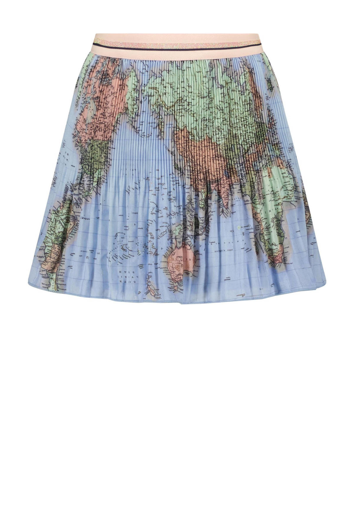 NONO rok Nulan van polyester lichtblauw/multicolor | kleertjes.com