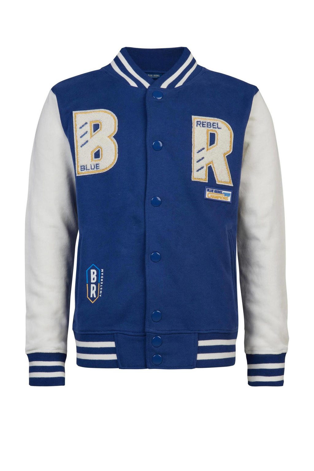 Blue Rebel baseball vest Elwyn donkerblauw/wit | kleertjes.com