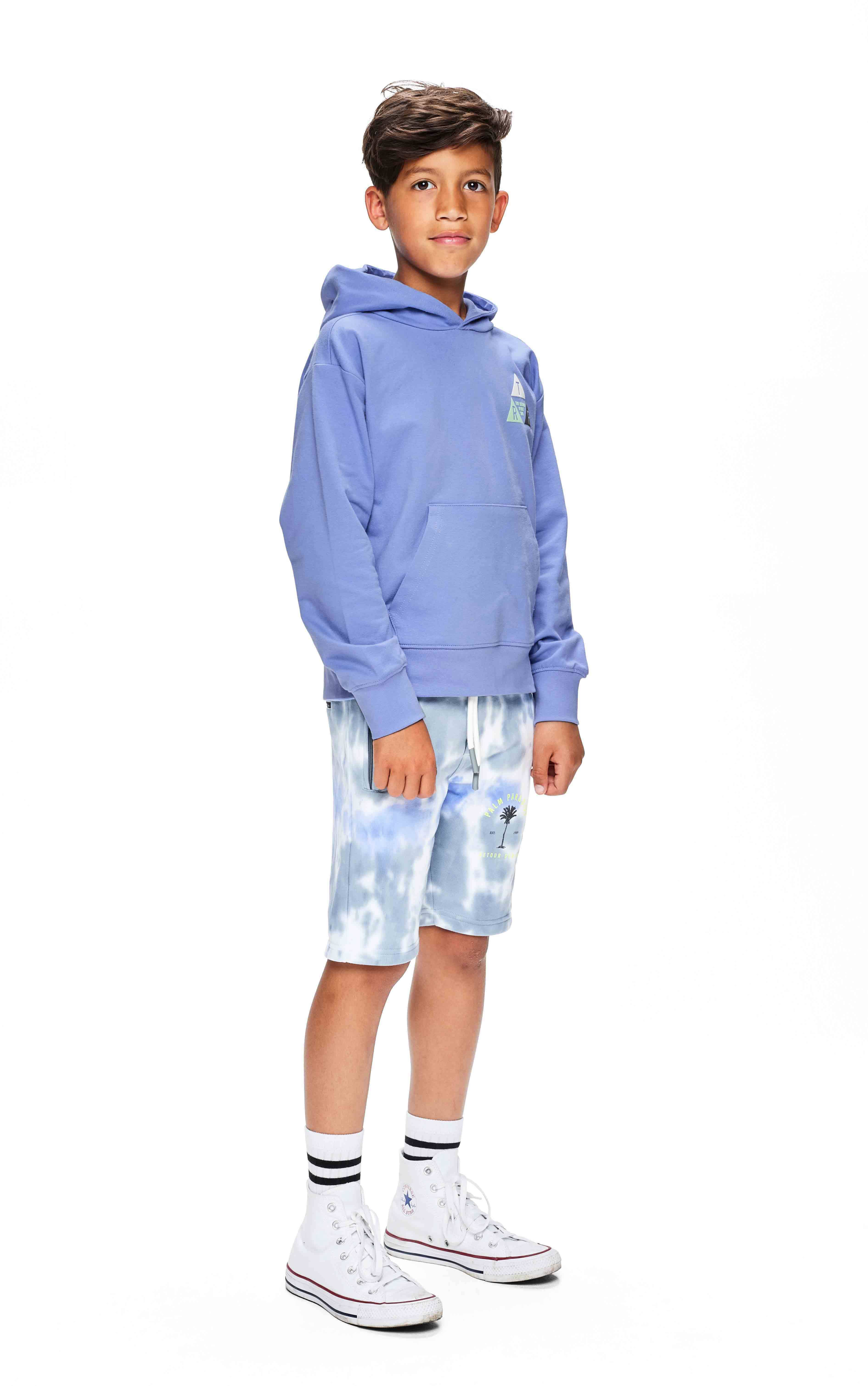 Retour Jeans tie-dye short Evan grijs/blauw | kleertjes.com