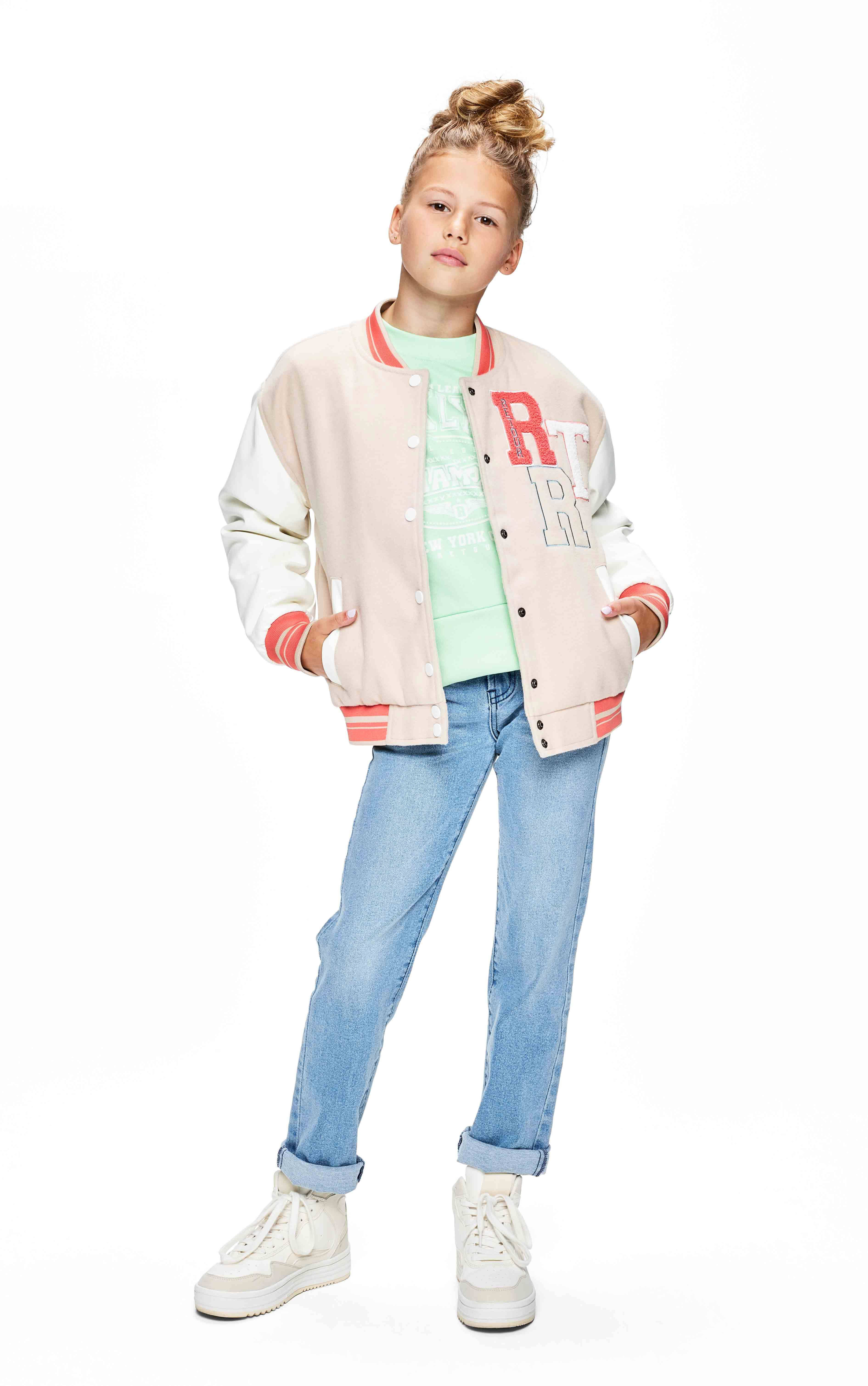 Retour Jeans bomberjack zomer Coco beige/offwhite/rood | kleertjes.com