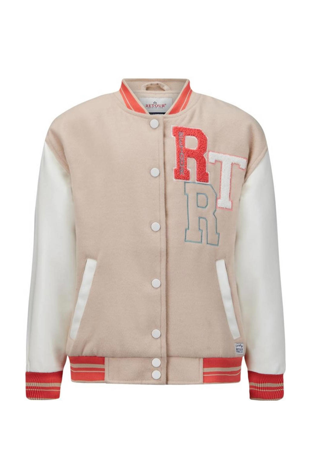 Retour Jeans bomberjack zomer Coco beige/offwhite/rood | kleertjes.com