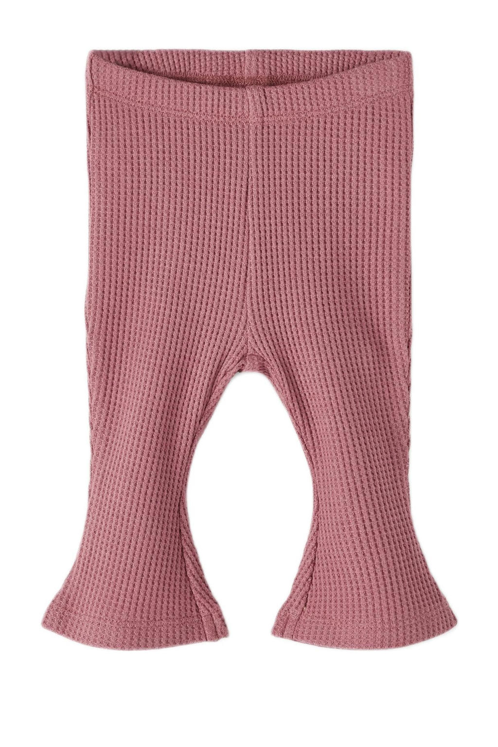 NAME IT BABY baby flared broek NBFDAMONE met textuur oudroze ...