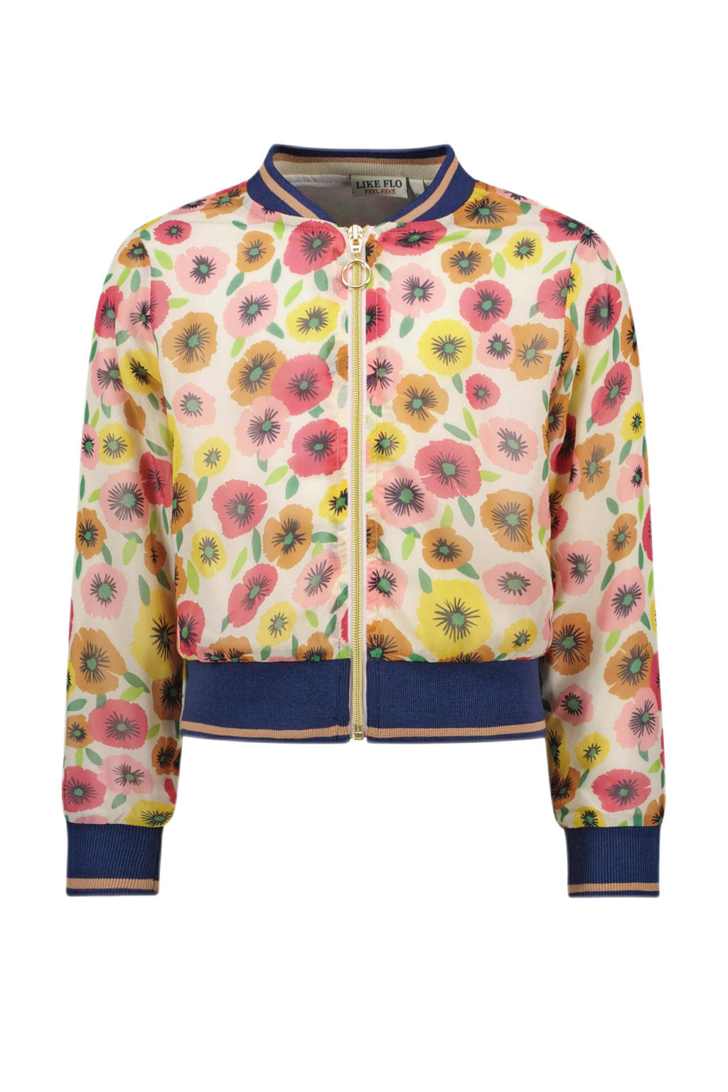 Like Flo gebloemde baseball jacket multicolor | kleertjes.com