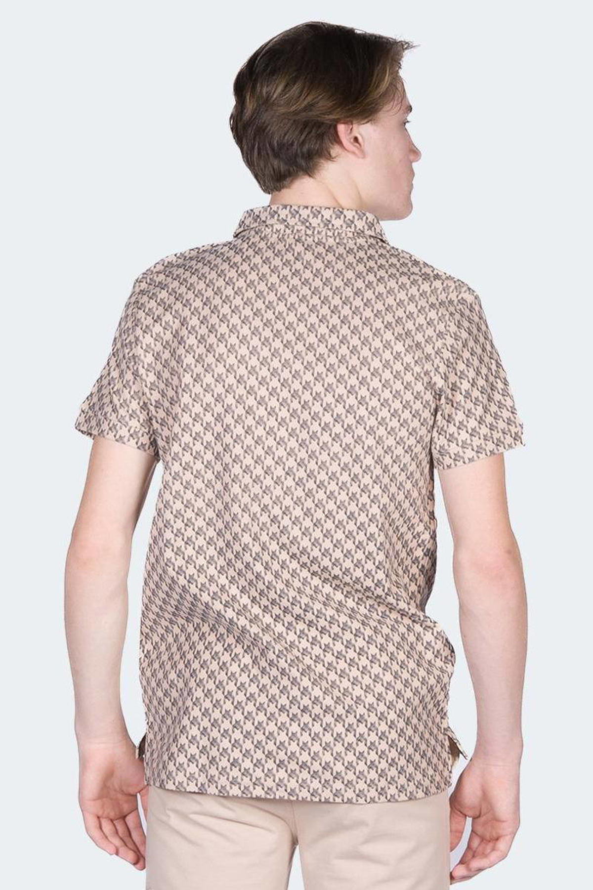 Bellaire polo met all over print beige | kleertjes.com
