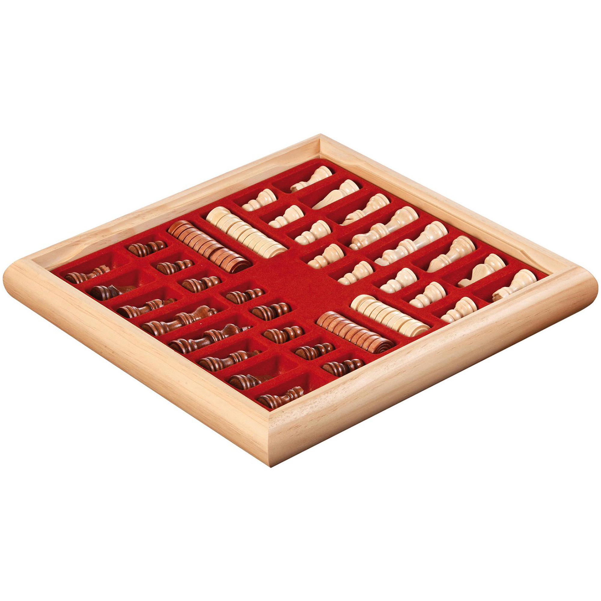 Philos houten schaak-dam set 32x32cm Houten schaak-/damset (32x32 cm ...