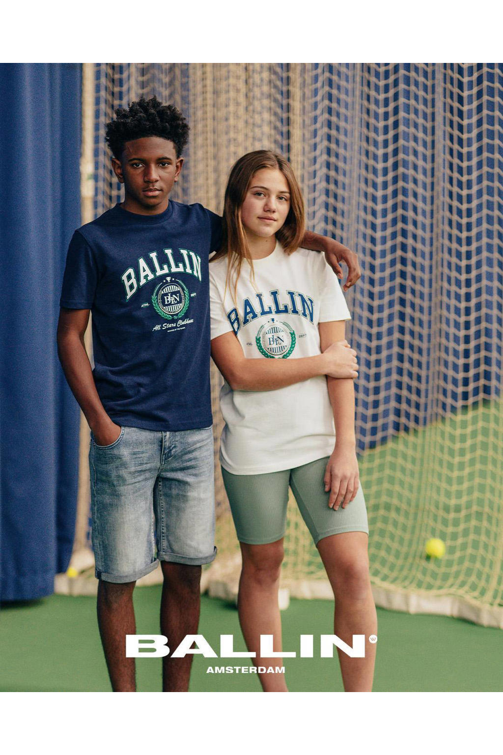 Ballin T-shirt met logo donkerblauw | kleertjes.com