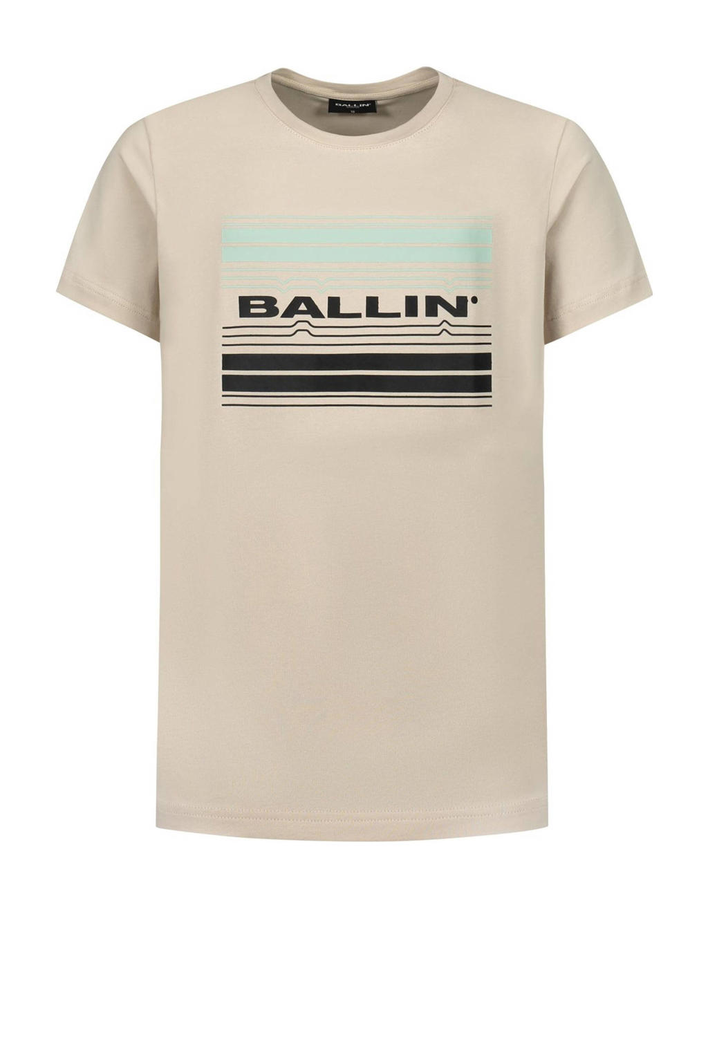 Ballin T-shirt met logo beige | kleertjes.com