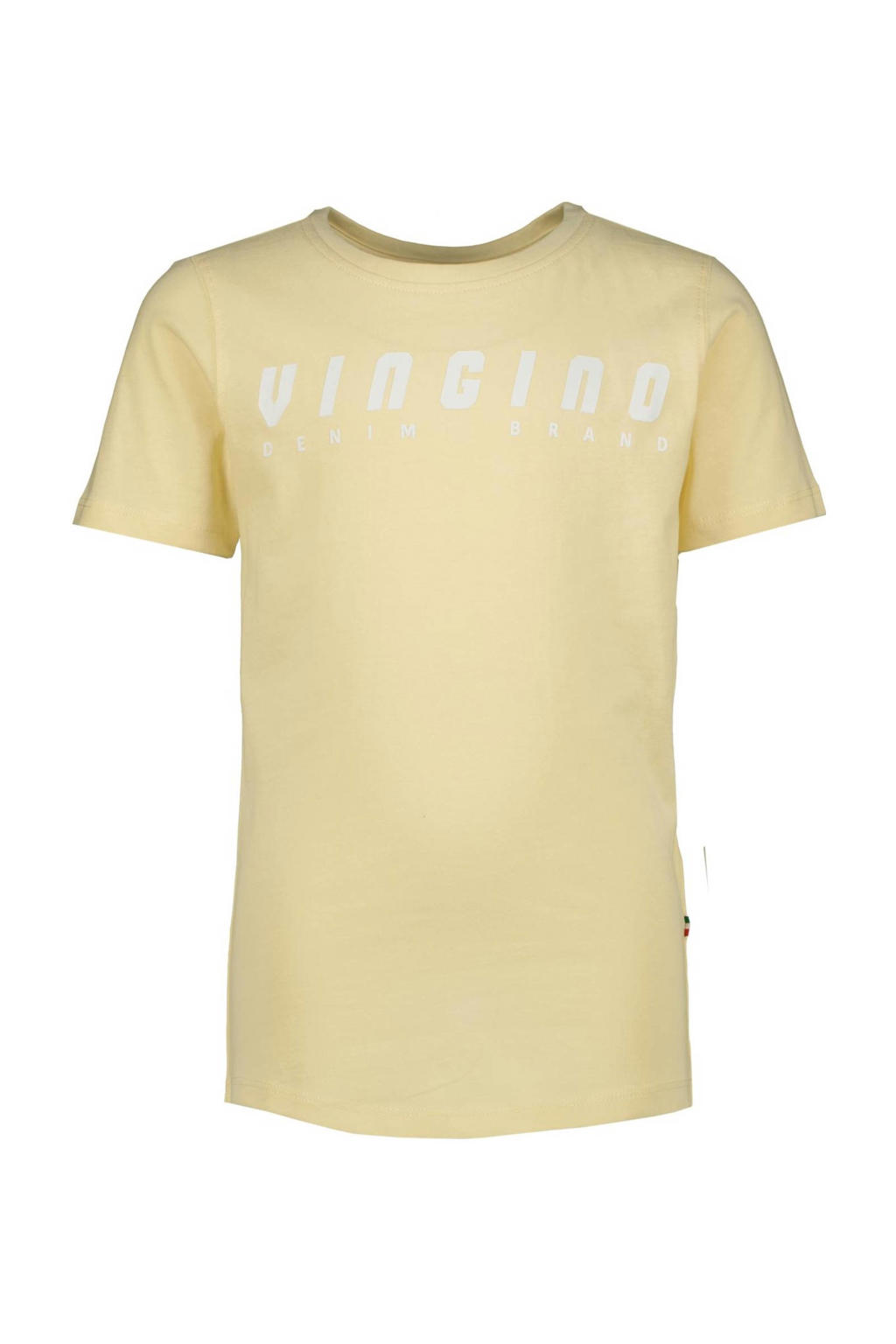 Vingino T-shirt met logo lichtgeel | kleertjes.com