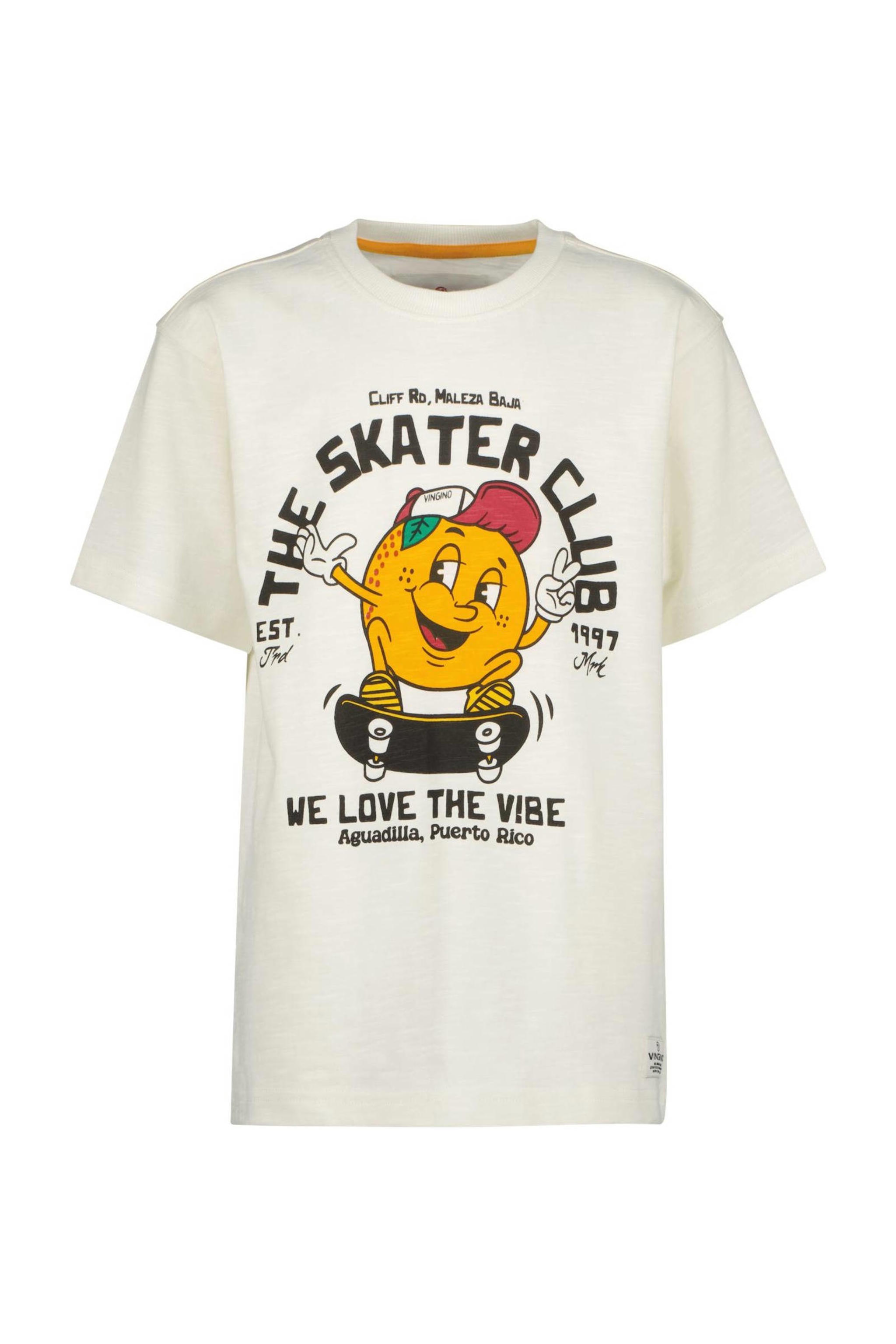 Vingino T-shirt HARTOON met printopdruk ecru | kleertjes.com