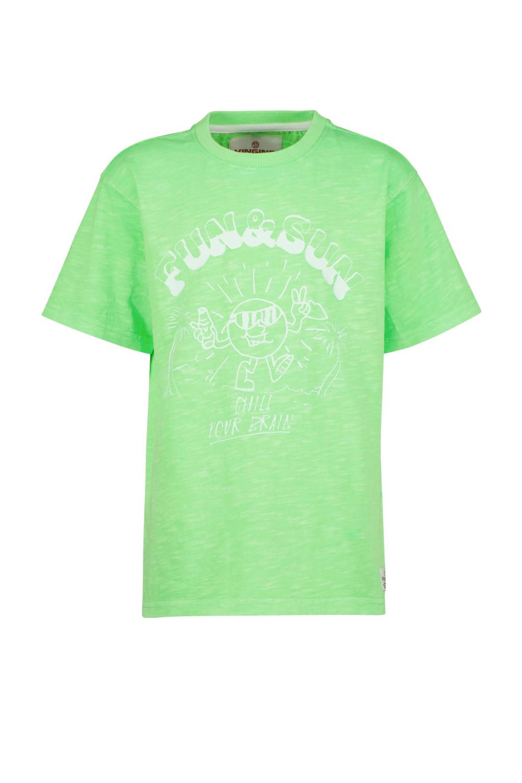 Vingino T-shirt HARTOON met printopdruk licht neon groen | kleertjes.com
