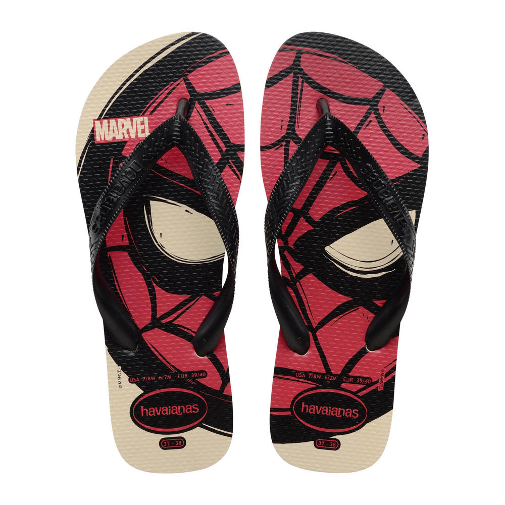 Havaianas Marval logomania Spiderman teenslippers zwart/rood ...