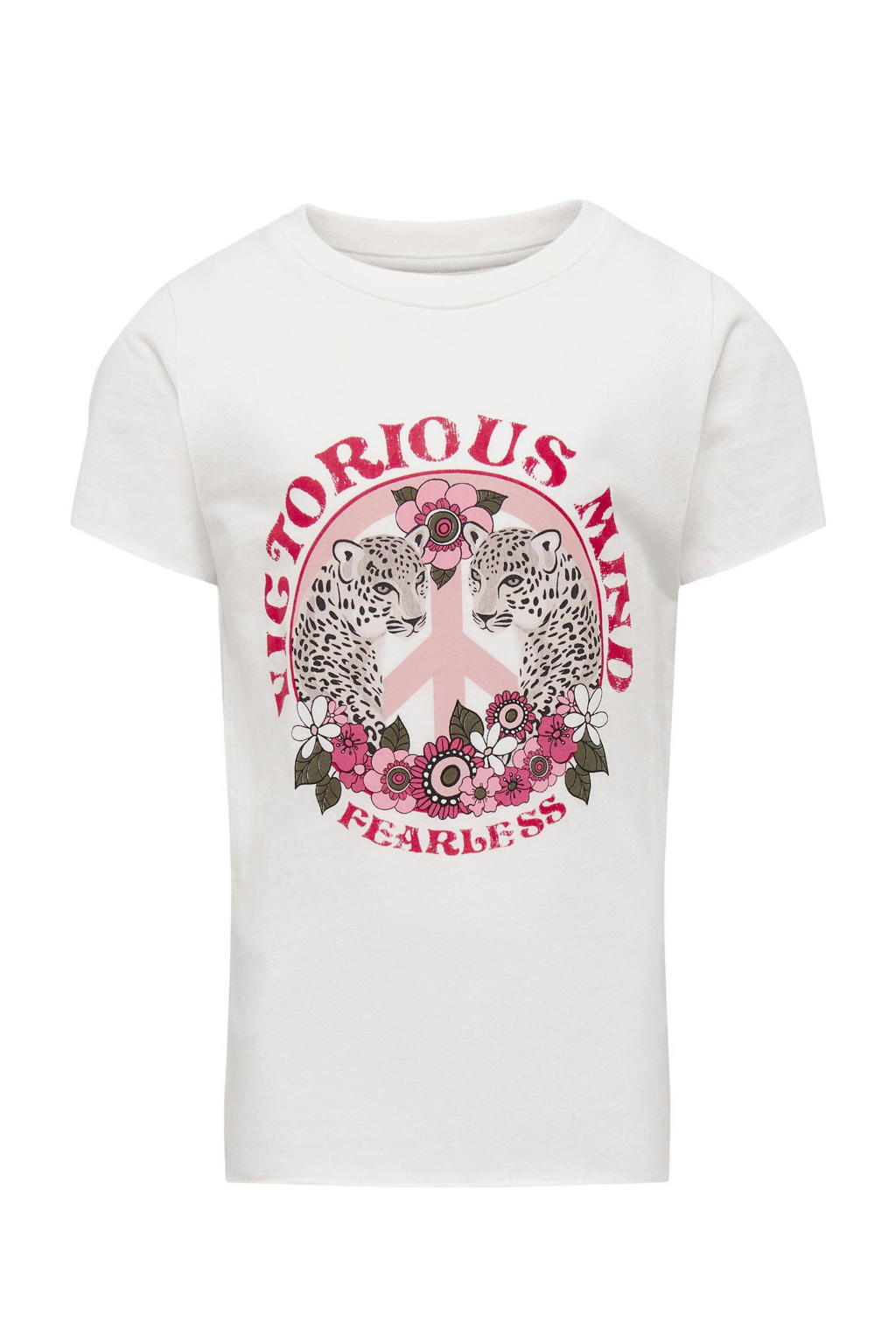 KIDS ONLY GIRL T-shirt KOGLUCY FIT met printopdruk wit | kleertjes.com