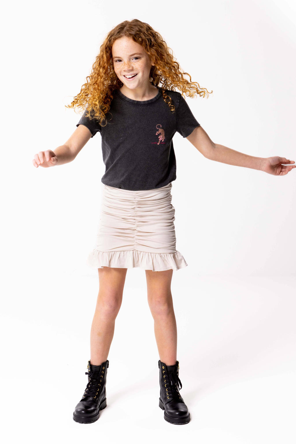 KIDS ONLY GIRL T-shirt KOGLUCY FIT met backprint zwart | kleertjes.com