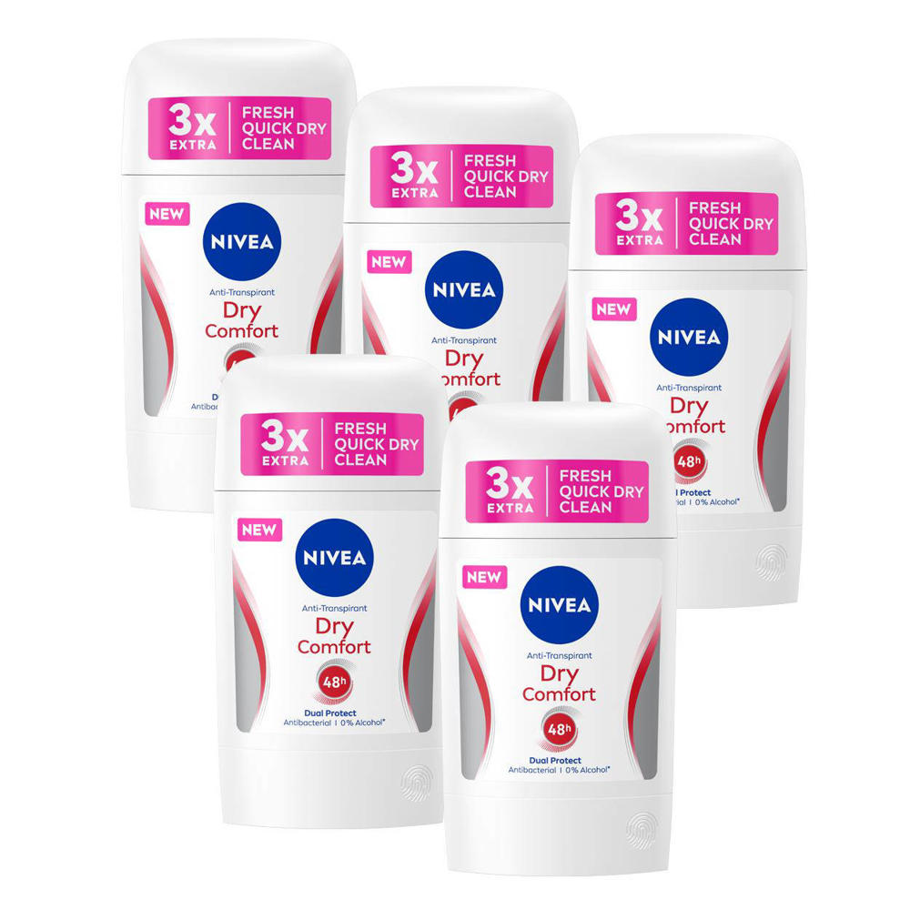 NIVEA Dry Comfort Anti-Perspirant deodorant stick - 5 x 50 ml ...