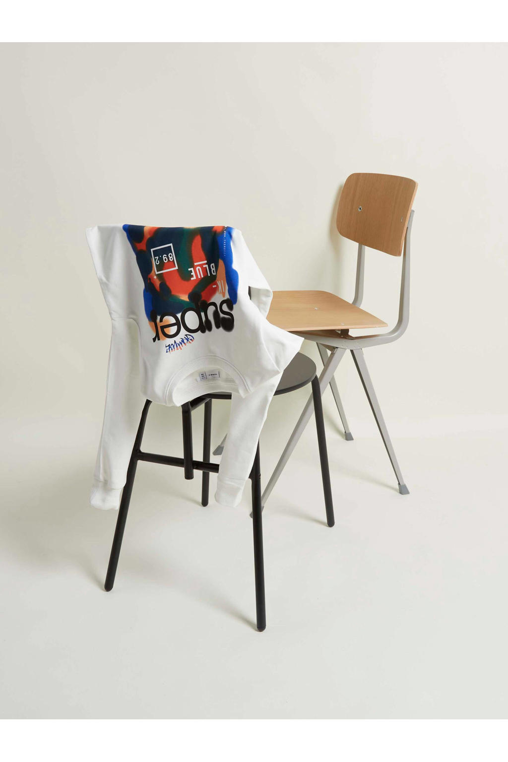 NAME IT KIDS sweater NKMBANDY met printopdruk wit | kleertjes.com