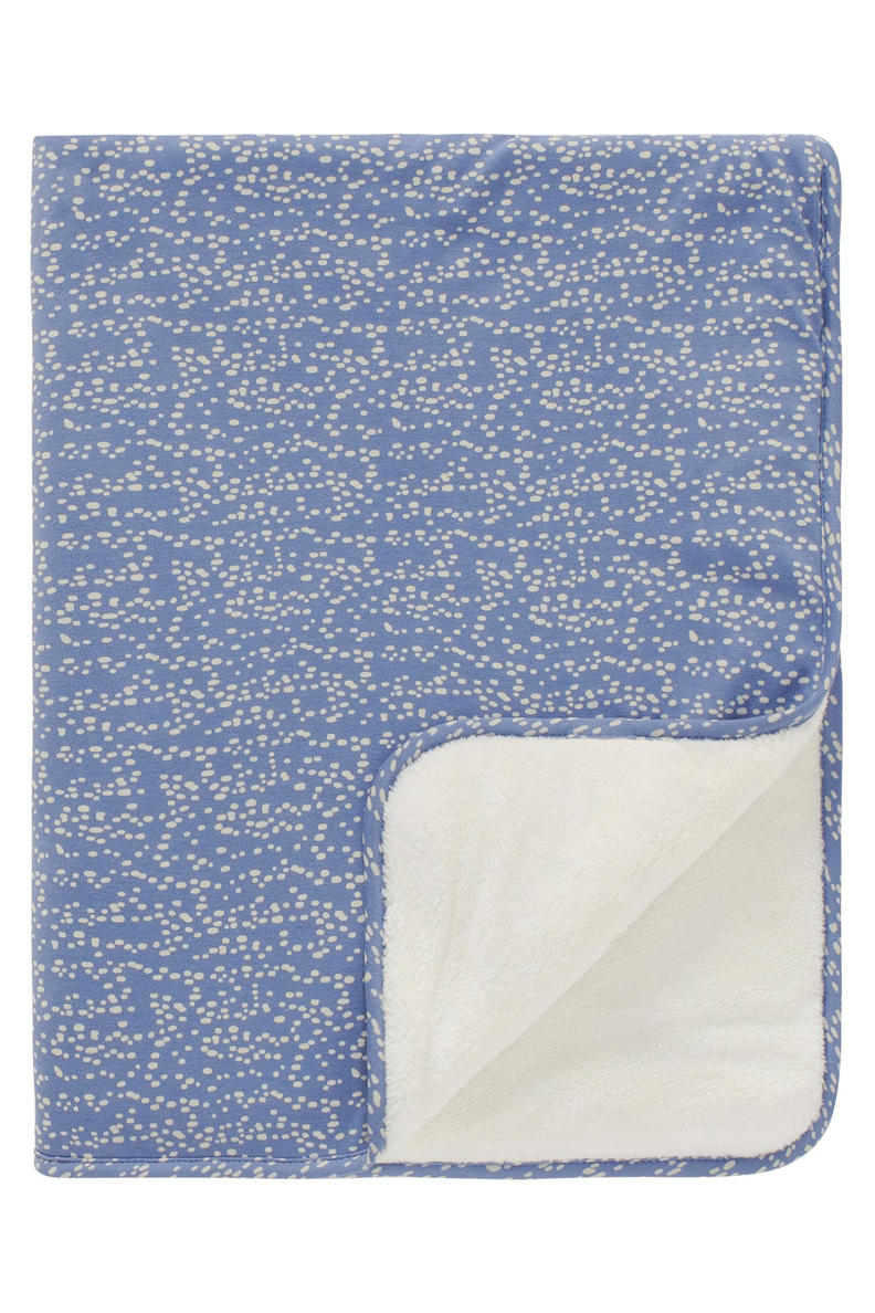 Noppies Teddy Fancy Dot reversible wiegdeken teddy75x100 cm Colony Blue ...