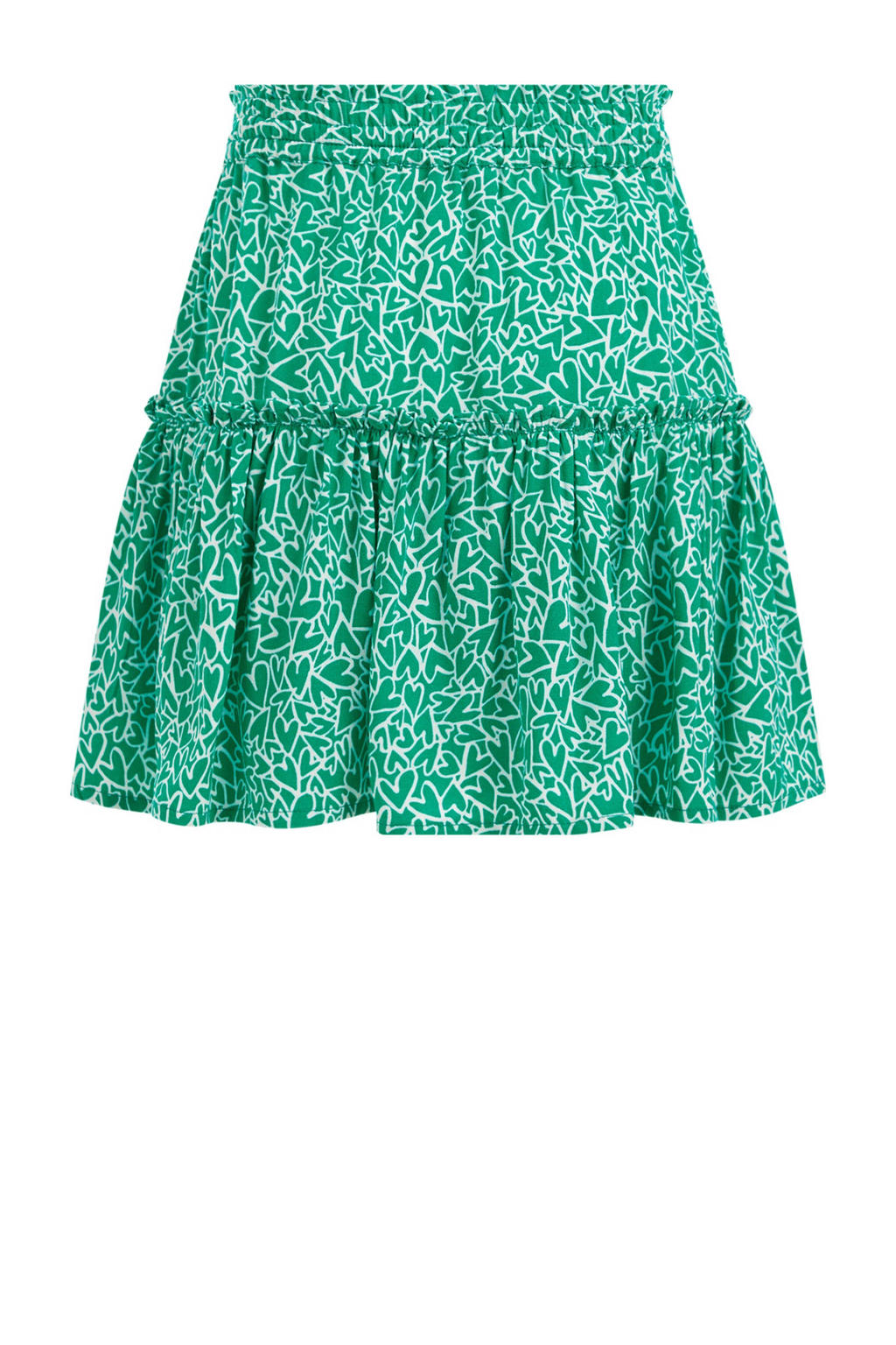 WE Fashion rok met hartjes groen/wit | kleertjes.com