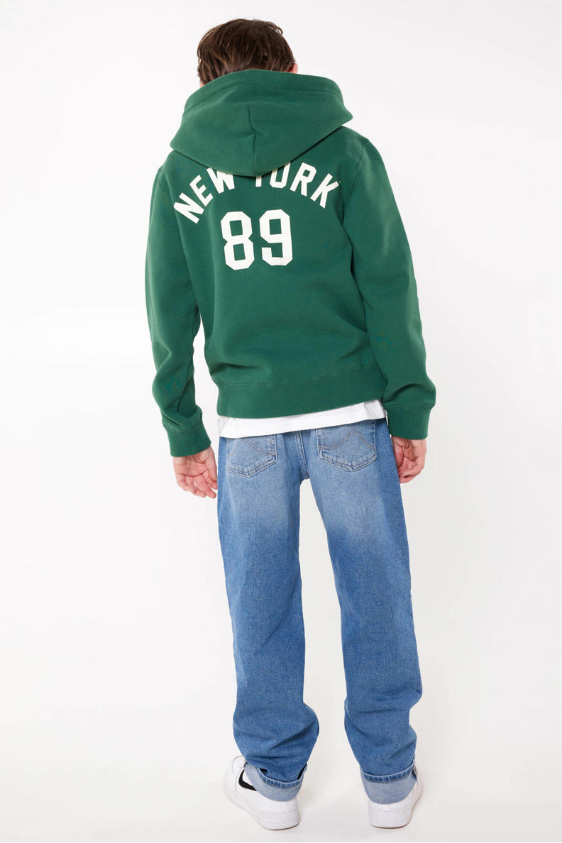 America Today hoodie Seth hood Jr met backprint groen | kleertjes.com