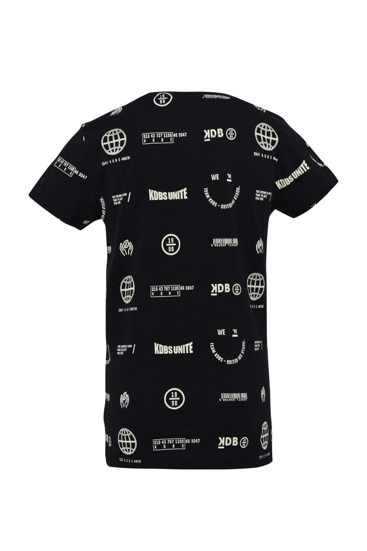 KIDDO T-shirt Bryce met all over print zwart | kleertjes.com