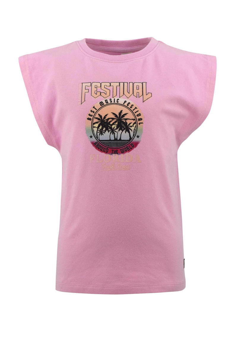 KIDDO T-shirt Zenna met printopdruk roze | kleertjes.com