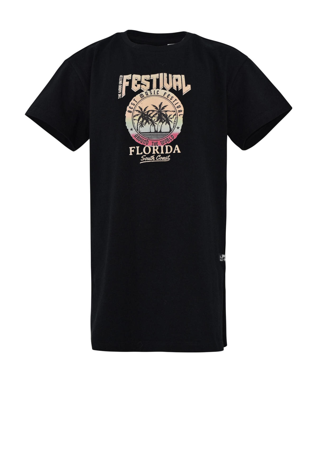 KIDDO jurk Judith met printopdruk zwart | kleertjes.com