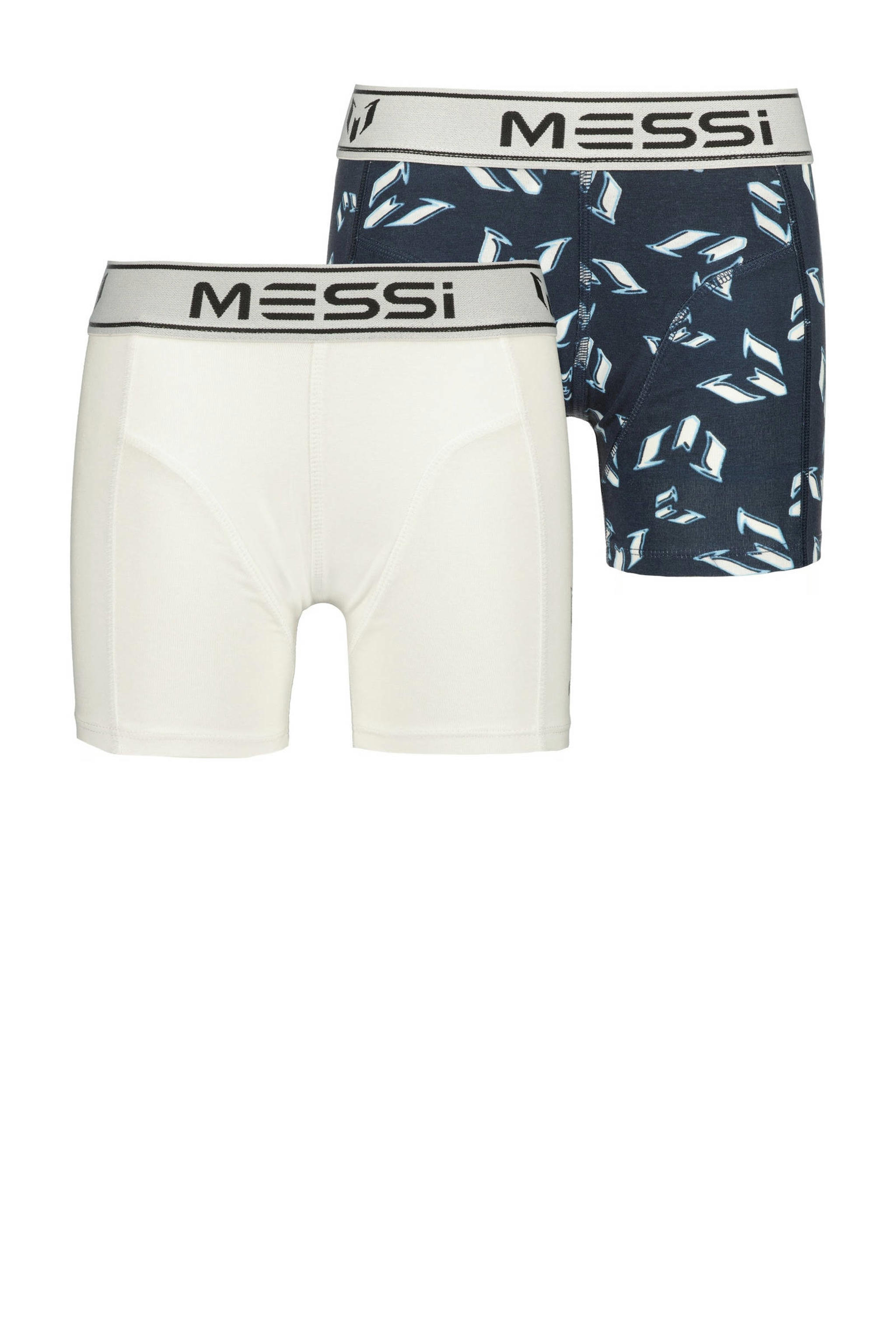 Vingino x Messi boxershort - set van 2 wit/donkerblauw | kleertjes.com