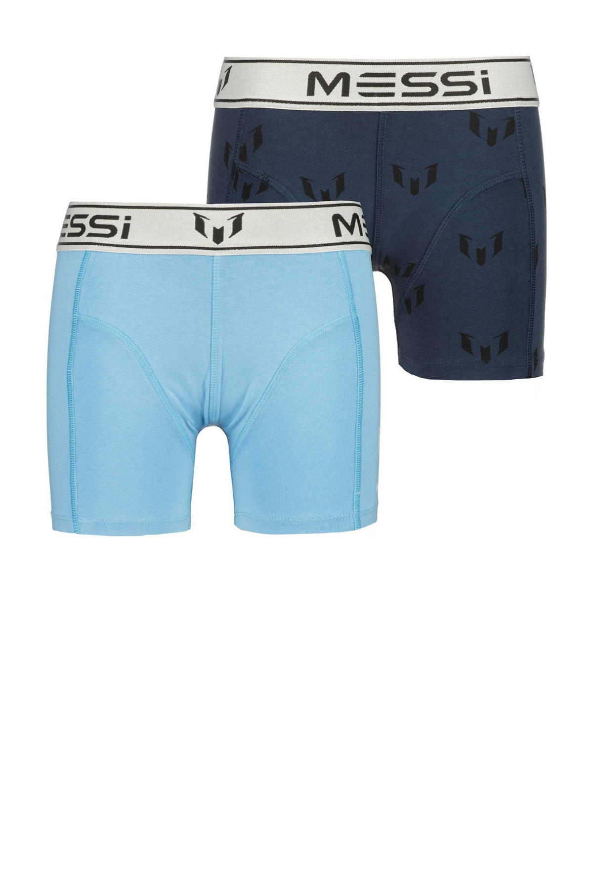 Vingino x Messi boxershort - set van 2 donkerblauw/lichtblauw ...