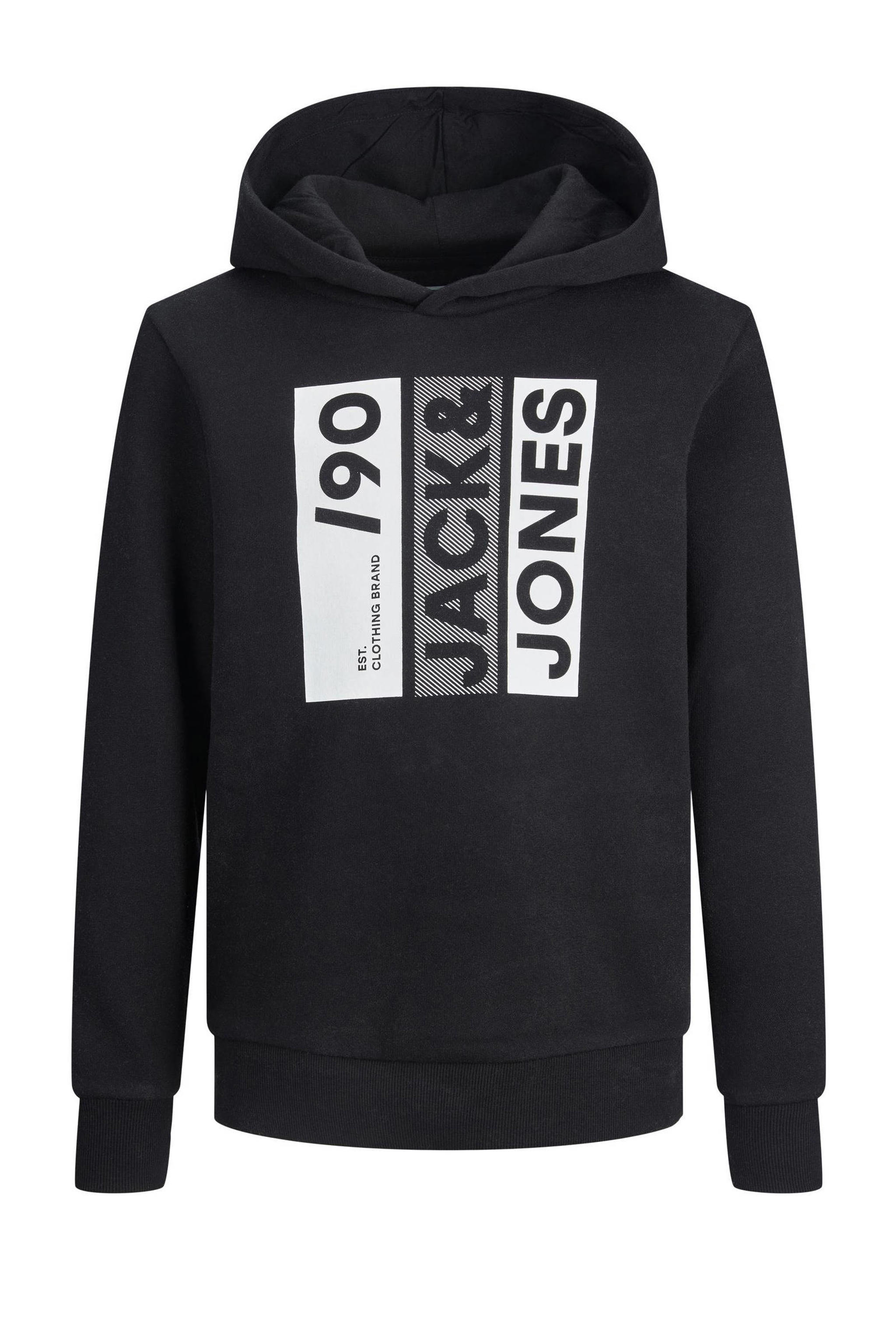 JACK & JONES JUNIOR hoodie JJJIO met logo zwart | kleertjes.com
