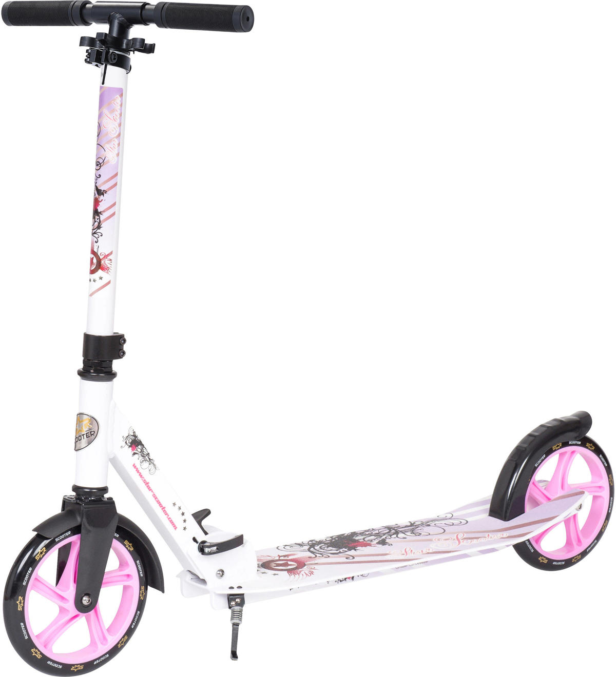 STAR SCOOTER Alu City vouwbaar 205mm XXL staplank, wit / lila ...