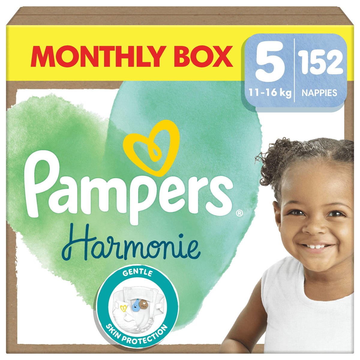 Pampers Harmonie Maat 5 maandbox - 152 luiers - 11kg-16kg | kleertjes.com