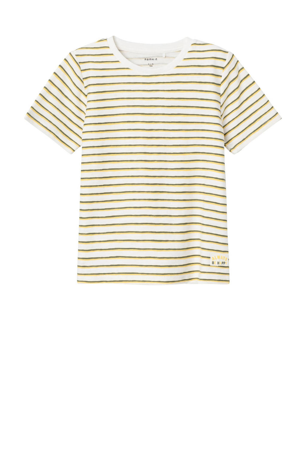 NAME IT MINI gestreept T-shirt NMMJOSUF geel/wit | kleertjes.com