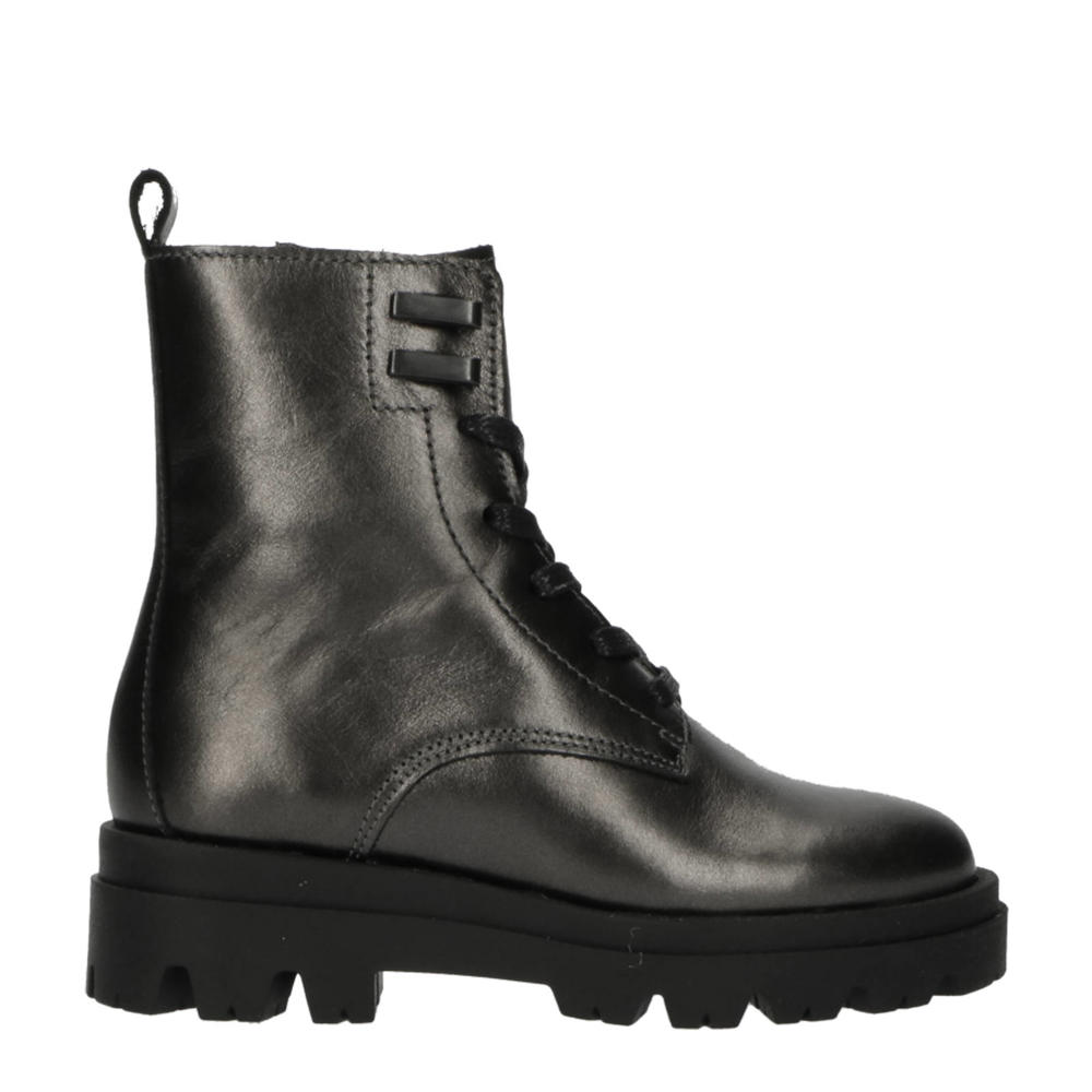 Hip leren veterboots zilver kopen? | Morgen in huis | kleertjes.com