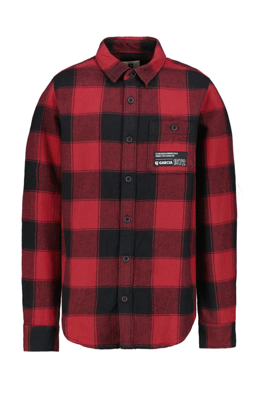 Garcia geruit overhemd rood/zwart | kleertjes.com