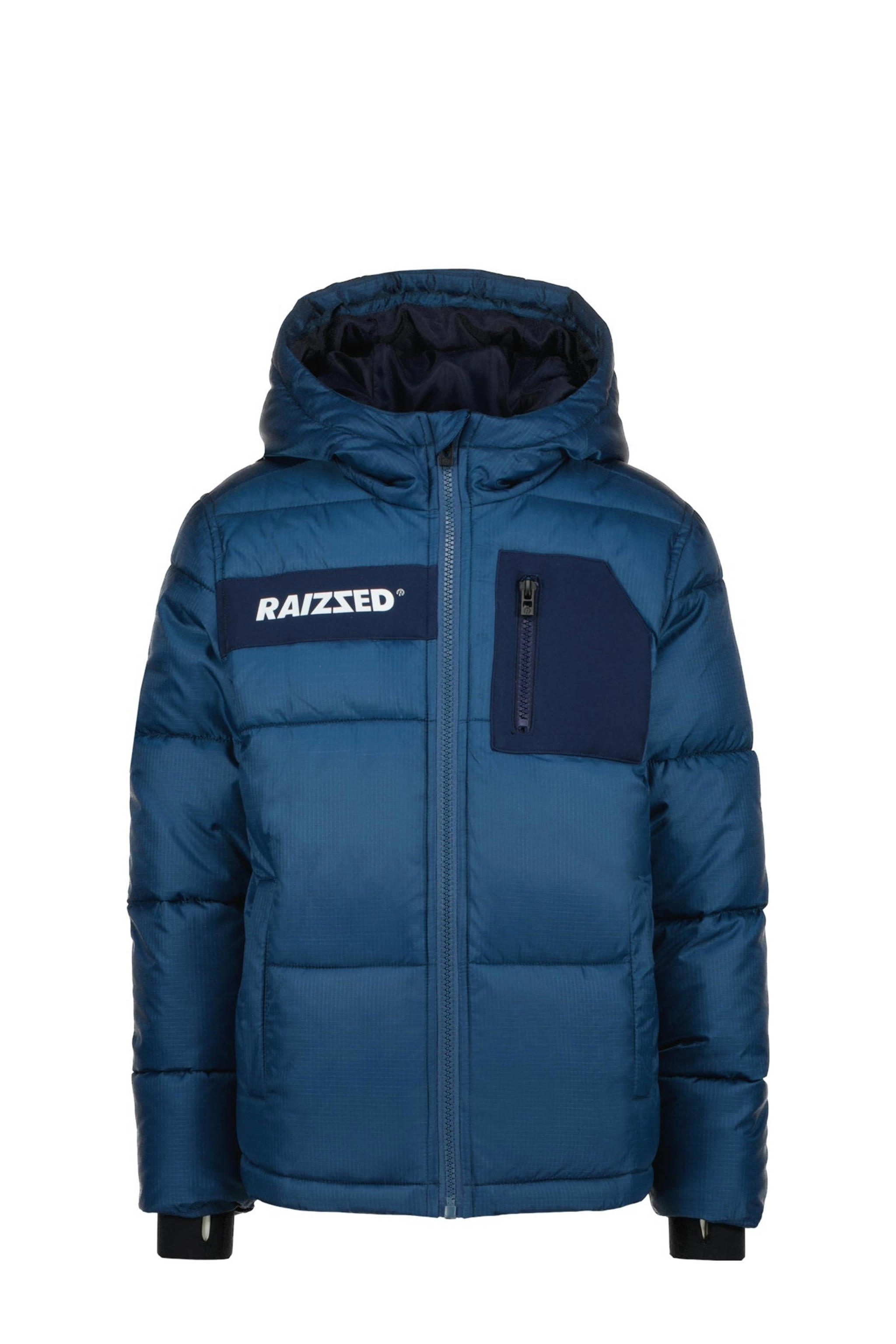 Raizzed gewatteerde winterjas Tuvalu met logo diepblauw | kleertjes.com