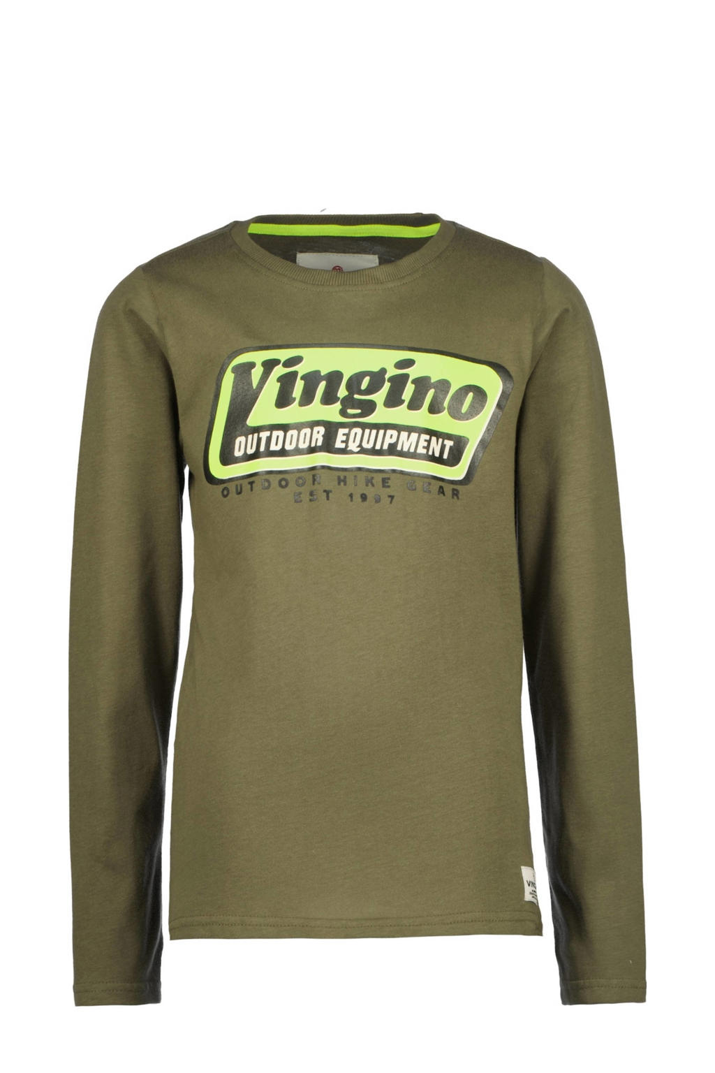 Vingino longsleeve Jarrod met logo groen | kleertjes.com