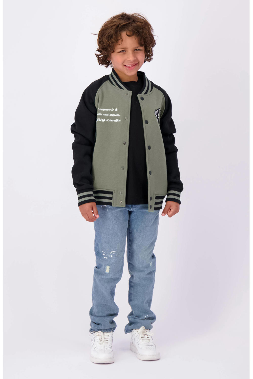 BLACK BANANAS baseball jacket met logo groen/zwart - (set van 1 ...