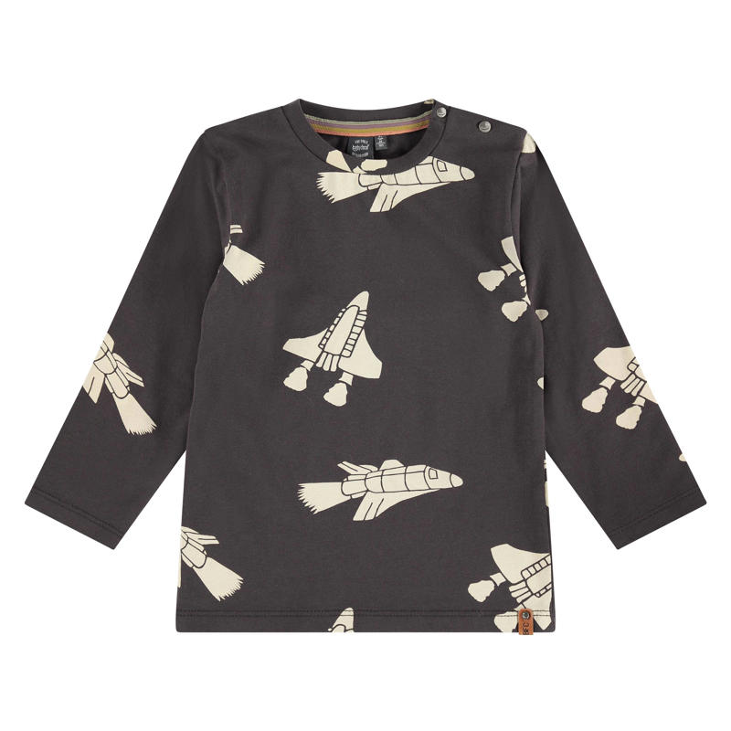 Babyface longsleeve met all over print grijs/beige | kleertjes.com